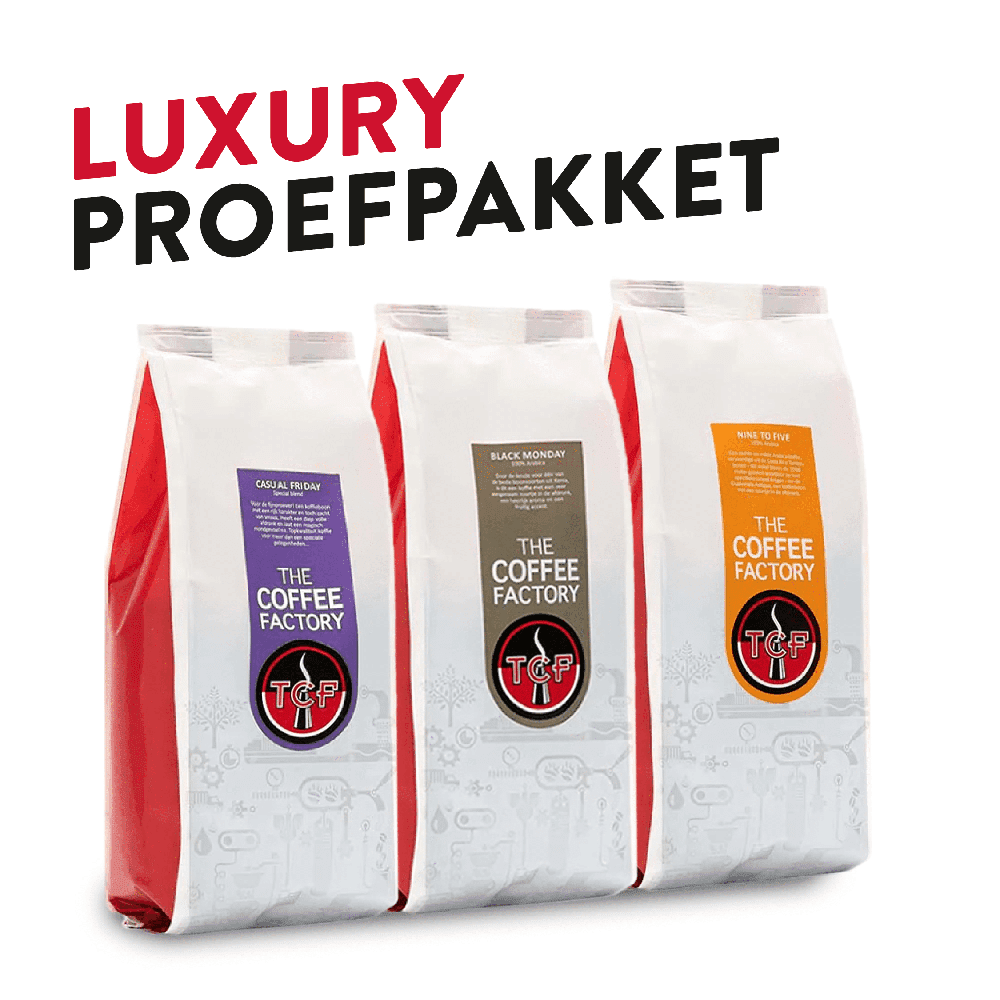 Proefpakket koffiebonen 'Luxury Melanges' van The Coffee Factory— The ...