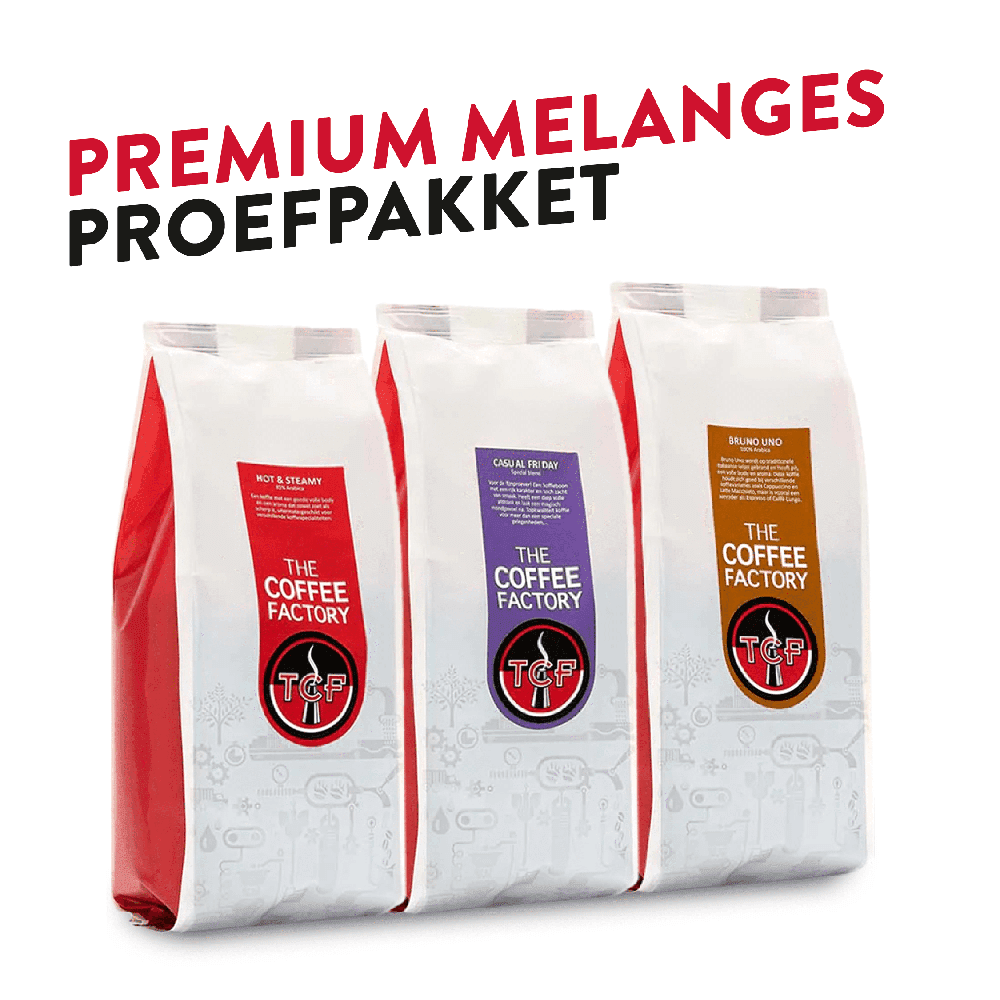 Proefpakket koffiebonen "Premium melanges" The Coffee Factory (TCF)